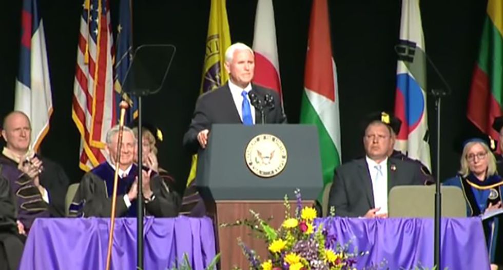 Watch: Dozens walk out in protest as Mike Pence speaks at evangelical ...