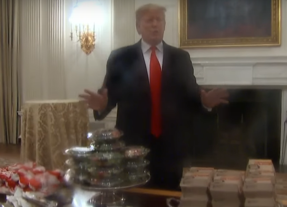 Trump brings a mountain of fast food to a White House reception — and ...